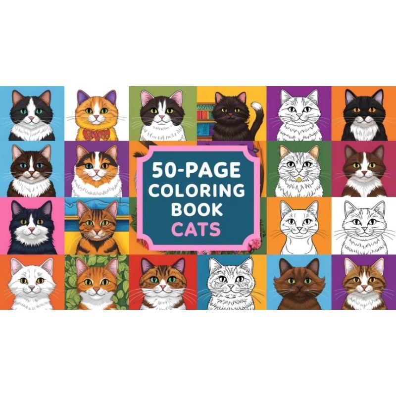 Cats Colouring Book 50 pages | Shopee Malaysia