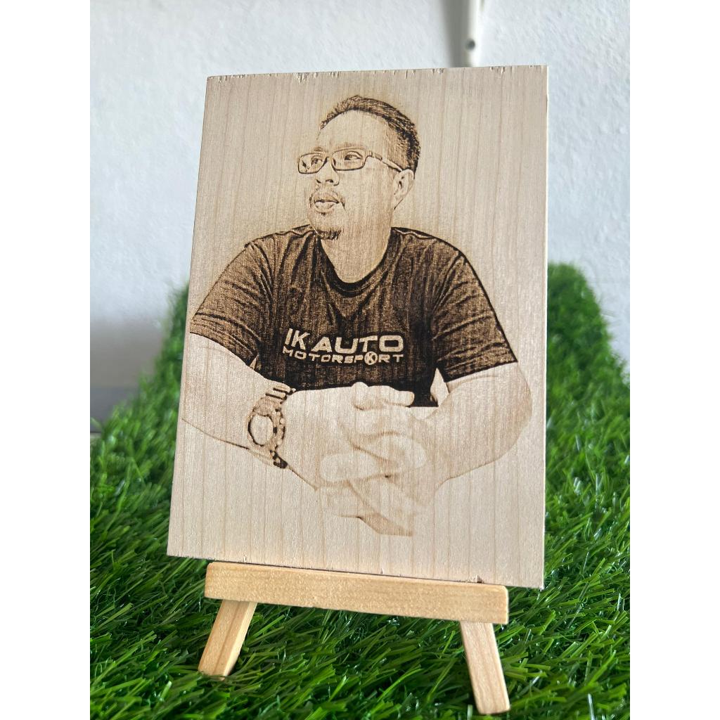 Potrait engrave wood | Picture ukiran laser custom gambar | Ukiran ...