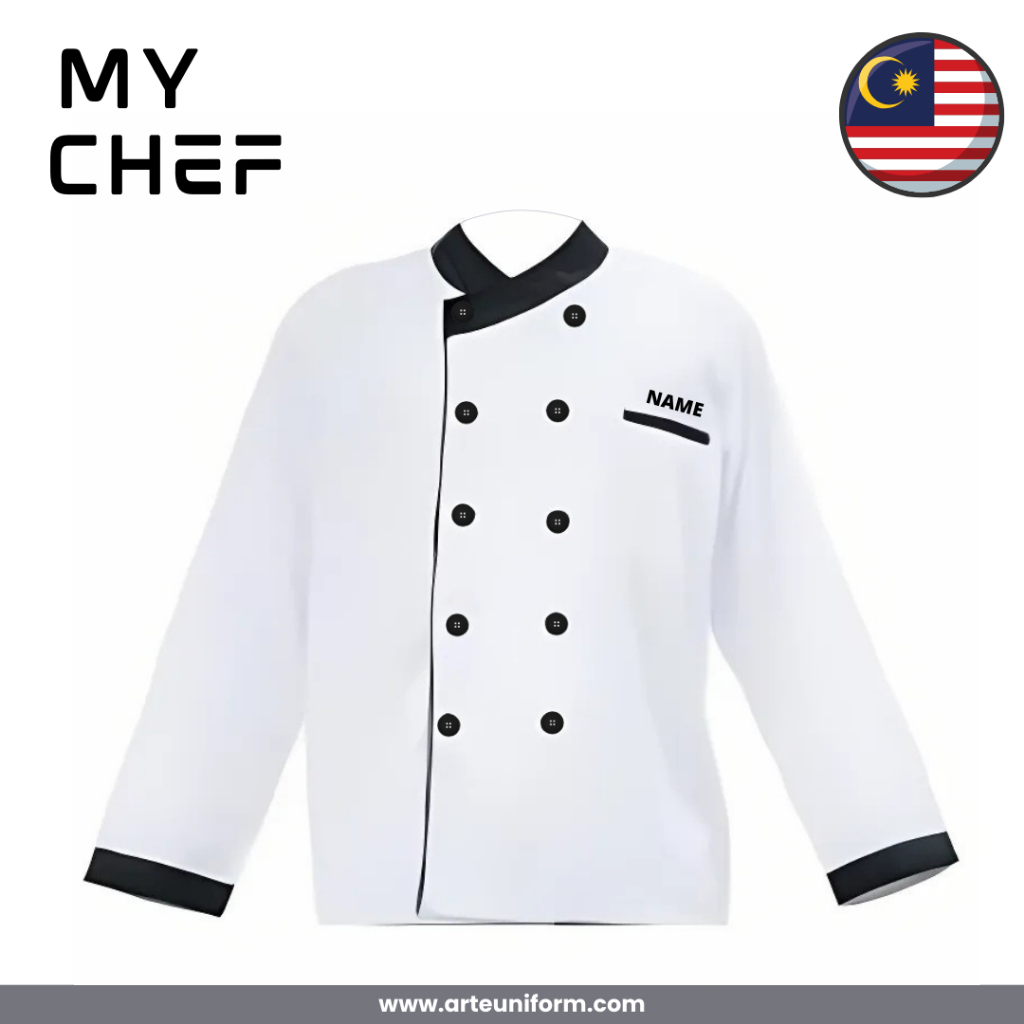 READY STOCK / Smart Long Sleeve Chef Uniform Chef Jacket Chef Coat Baju ...