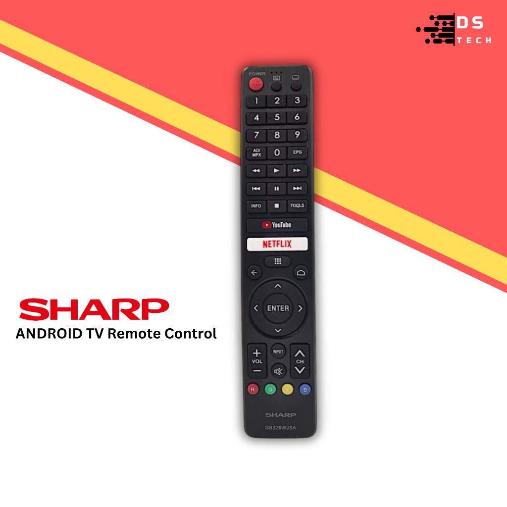 SHARP TV REMOTE CONTROL REPLACEMENT FOR ANDROID TV WITH NETFLIX AND ...