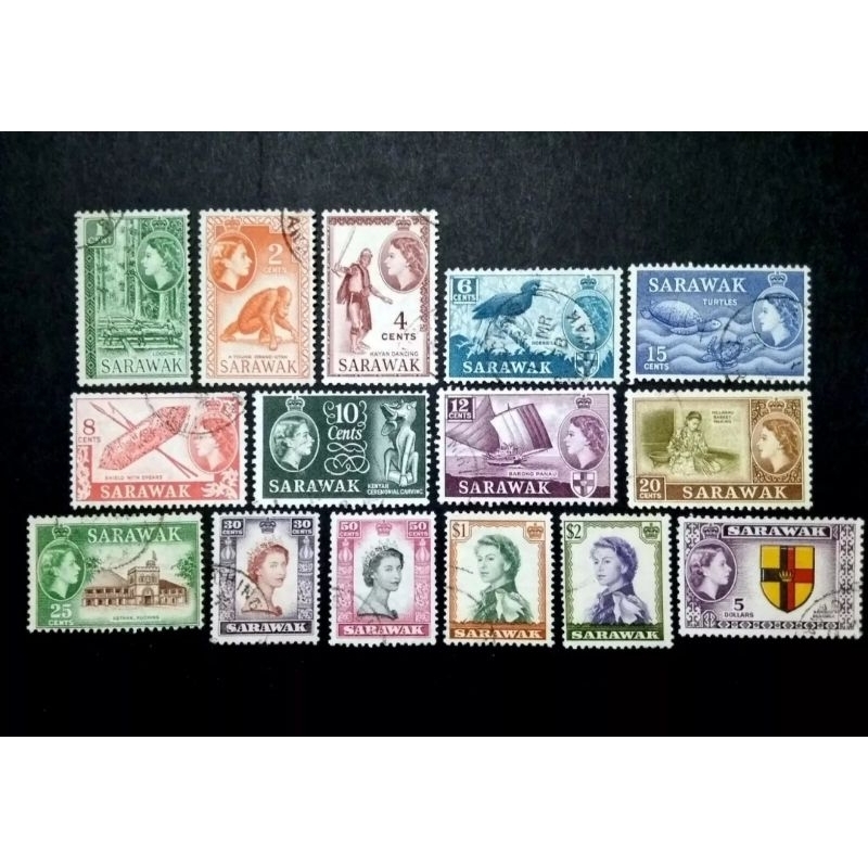 Malaya Sarawak 1955 Queen Elizabeth II Watermark Multi Script CA ...