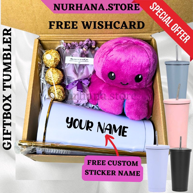 GIFTBOX HADIAH SET TUMBLER FOR BIRTHDAY,SURPRISE, AANIVERSARY, FAREWELL ...