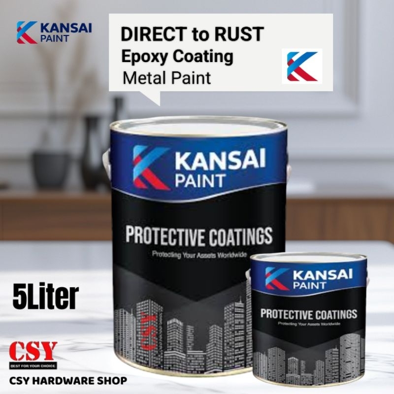 KANSAI PAINT EPOXY PLC 118 ST 5LITER / Direct to Rust Paint /Anti ...