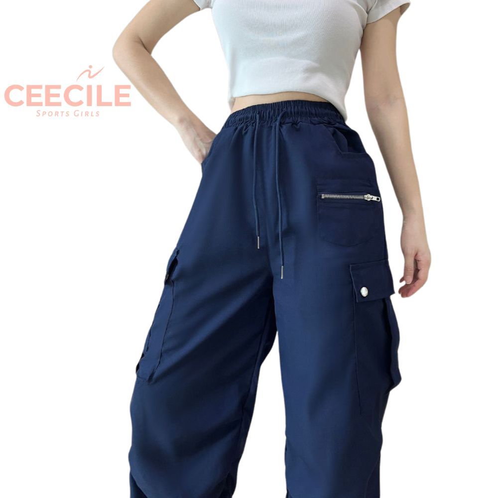 SPPA3053 Zip Pocket Cargo Pants Baggy Wide-Leg Straight Cut Casual ...