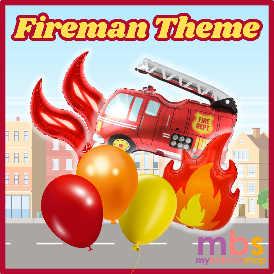 Fireman Firetruck Firefighter Birthday Theme | Shopee Malaysia