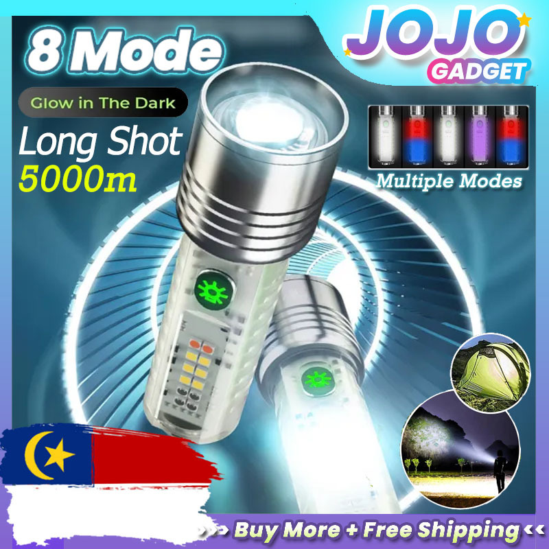 Zooming Flashlight Waterproof 520A Lampu Suluh Terang Jarak Jauh ...