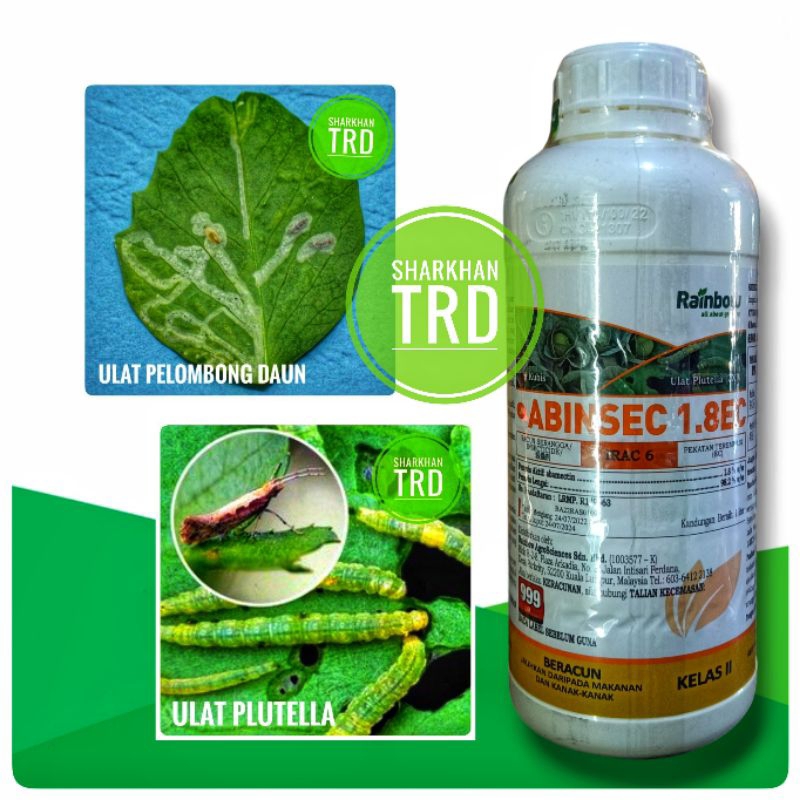 1 Liter ABINSEC 1.8EC Rainbow Racun Serangga Abamectin 1.8% Ulat ...