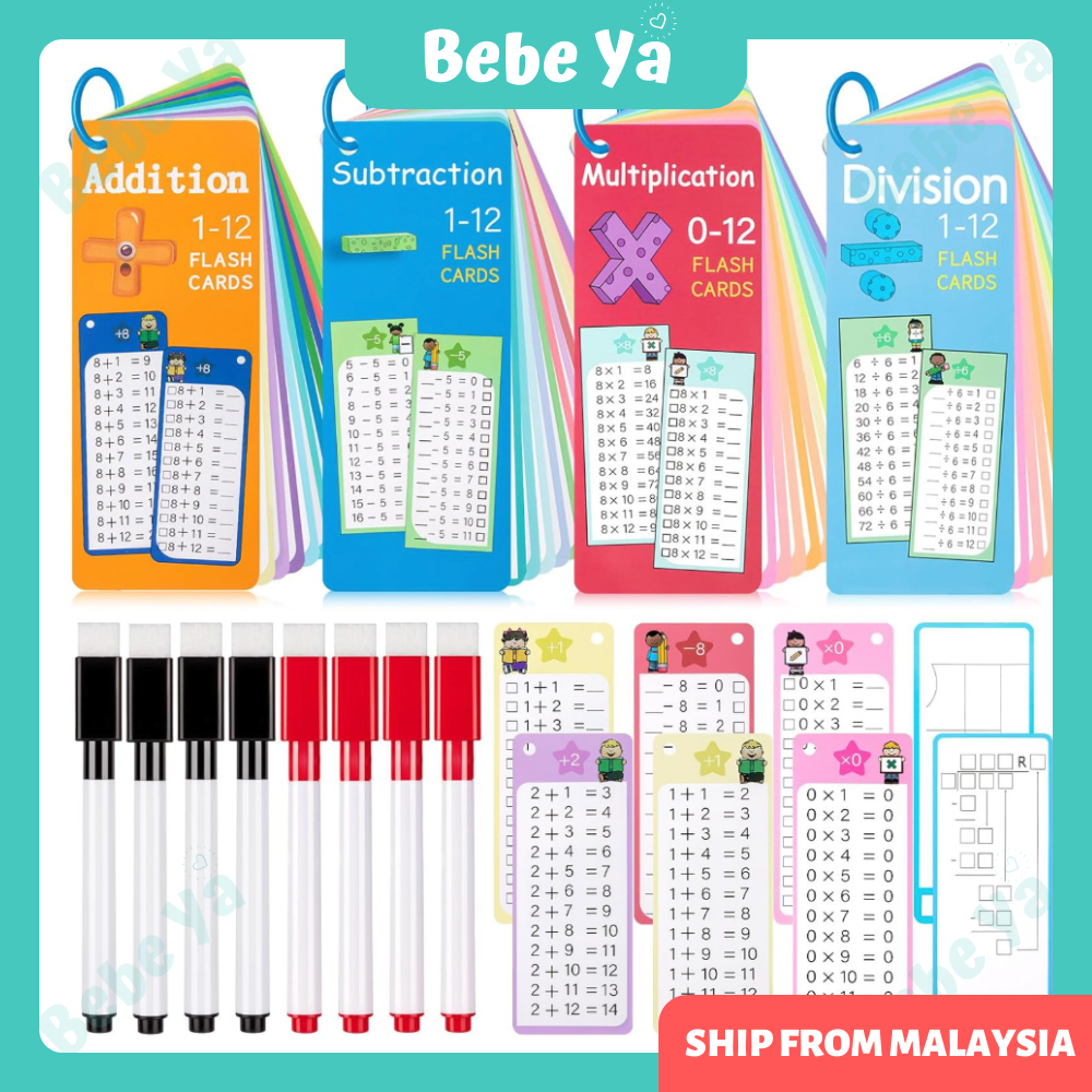 Math Flash Card For Kid - Reusable Mathematics Exercise Book Addition ...