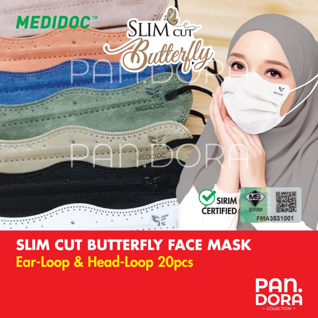 [ SIRIM Certified ] MEDIDOC 4ply Slim Cut Butterfly Headloop & Earloop ...