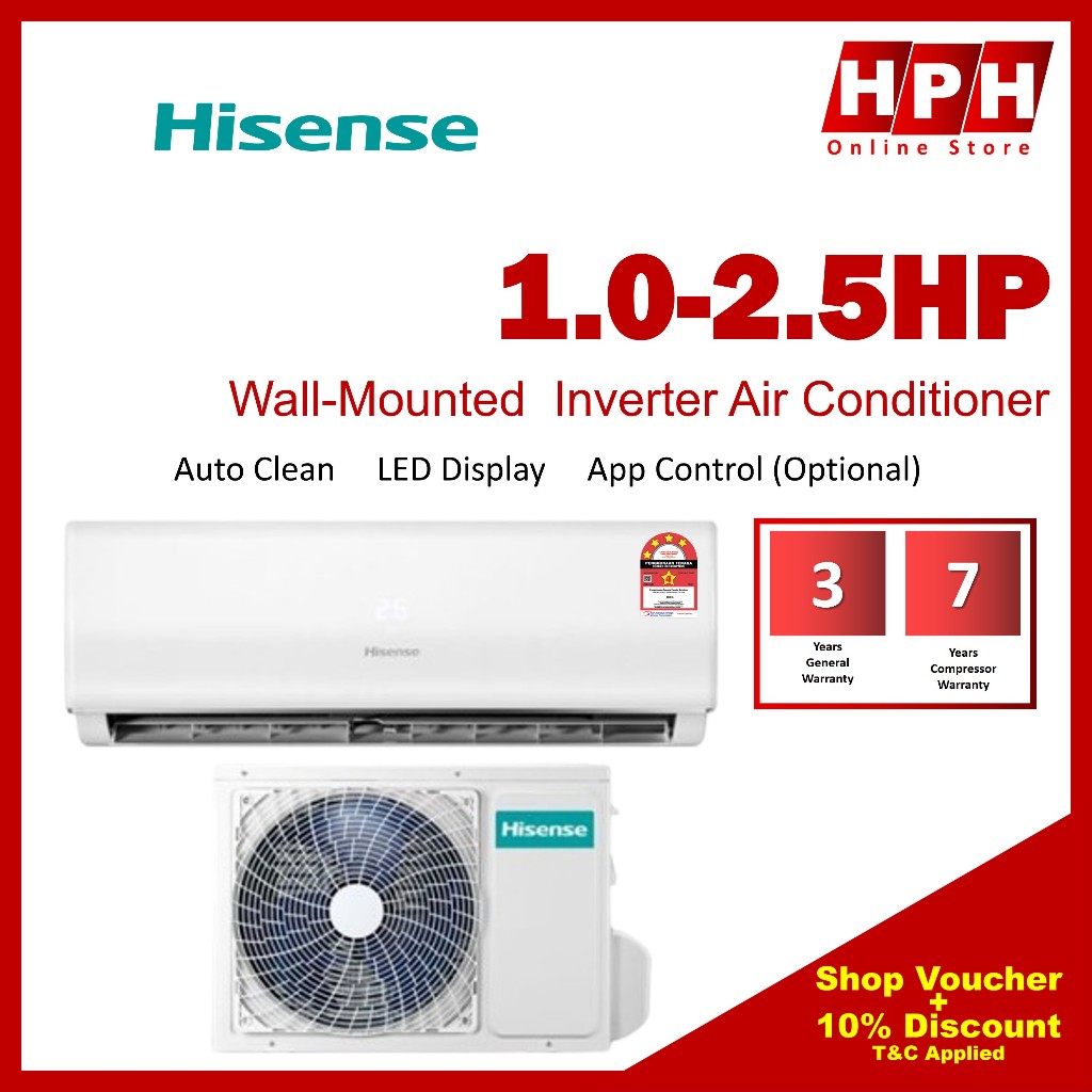 Hisense R32 Inverter Air Conditioner (1HP / 1.5HP / 2HP / 2.5HP ...