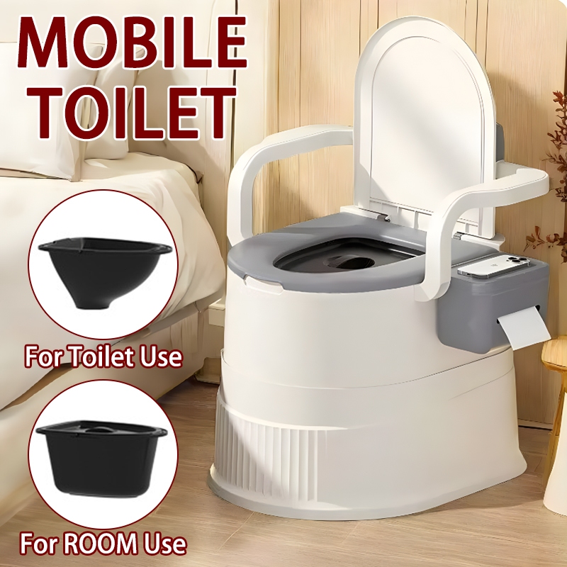 Elderly Toilet with Bowl Portable Pregnant Women Patient Adult Pedestal ...
