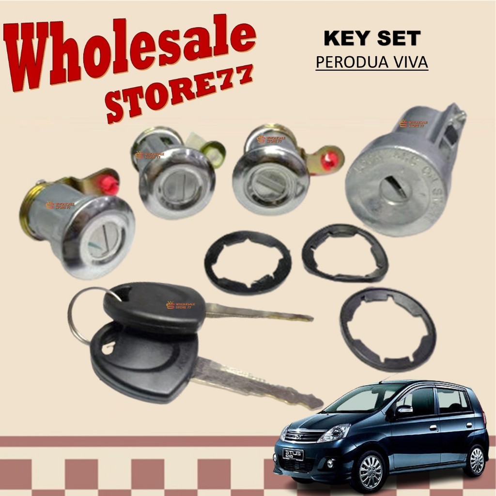READY STOCK | PERODUA VIVA ALL MODEL IGNITION KEY LOCK SET / PINTU ...