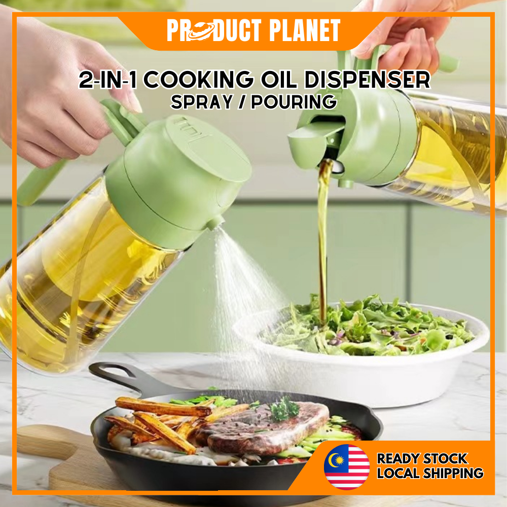 [𝐏𝐏] 2 in 1 Cooking Oil Dispenser - Spraying & Pouring Glass Bottle ...