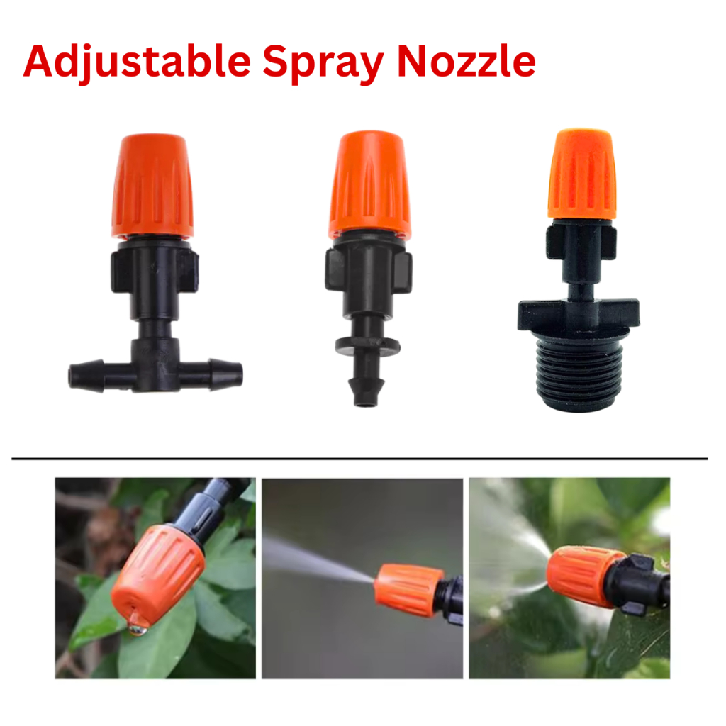 10 PCS Adjustable Misting Nozzle for 4/7mm Pipe Sprayer Drip Irrigation ...