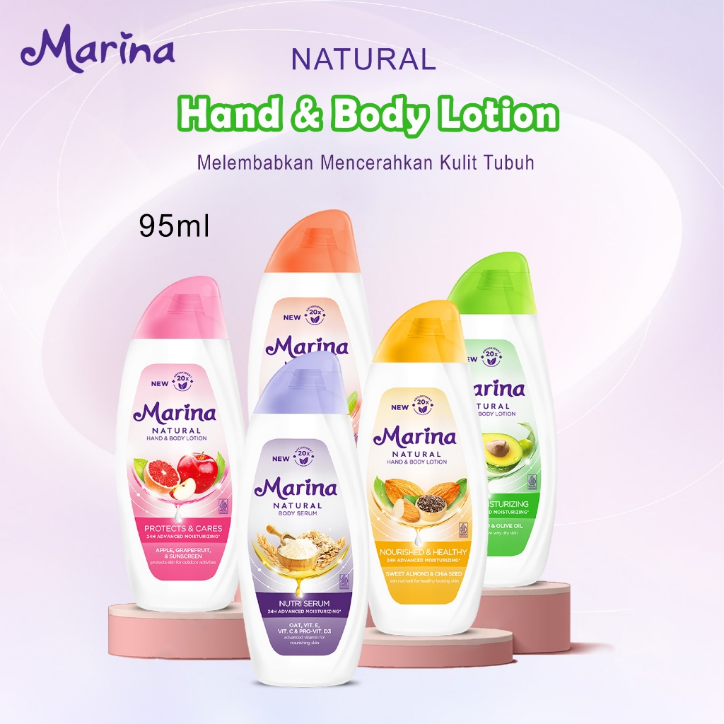 Marina Hand & Body Lotion Natural 95ML - Skin Moisturizing Body Lotion | Shopee Malaysia