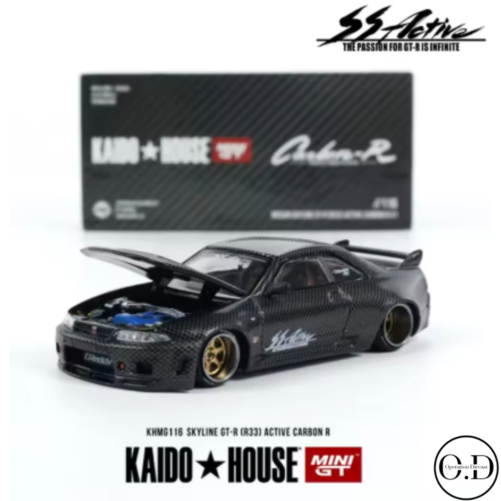 Mini GT x Kaido House 1/64 Nissan GT-R (R33) Active Carbon R – KHMG116 ...