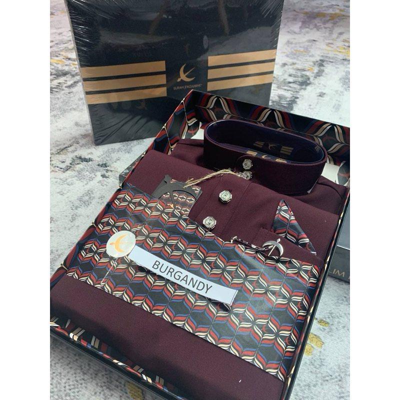 Elrah Exclusive Senna 2025 - Burgundy Free Gift + Butang + Sampin ...