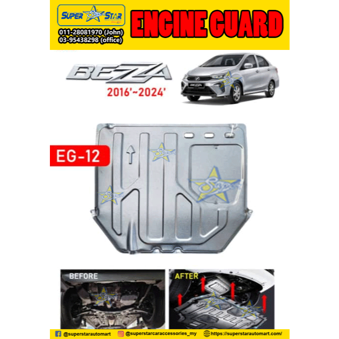 Metal Shield Engine Under Lower Cover Protection Skid Plate New PERODUA ...
