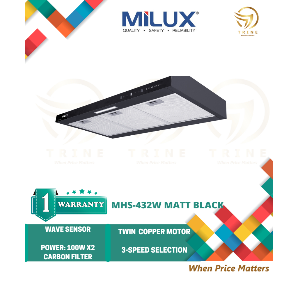 MILUX DIGITAL SLIM HOOD MHS-432W | Shopee Malaysia