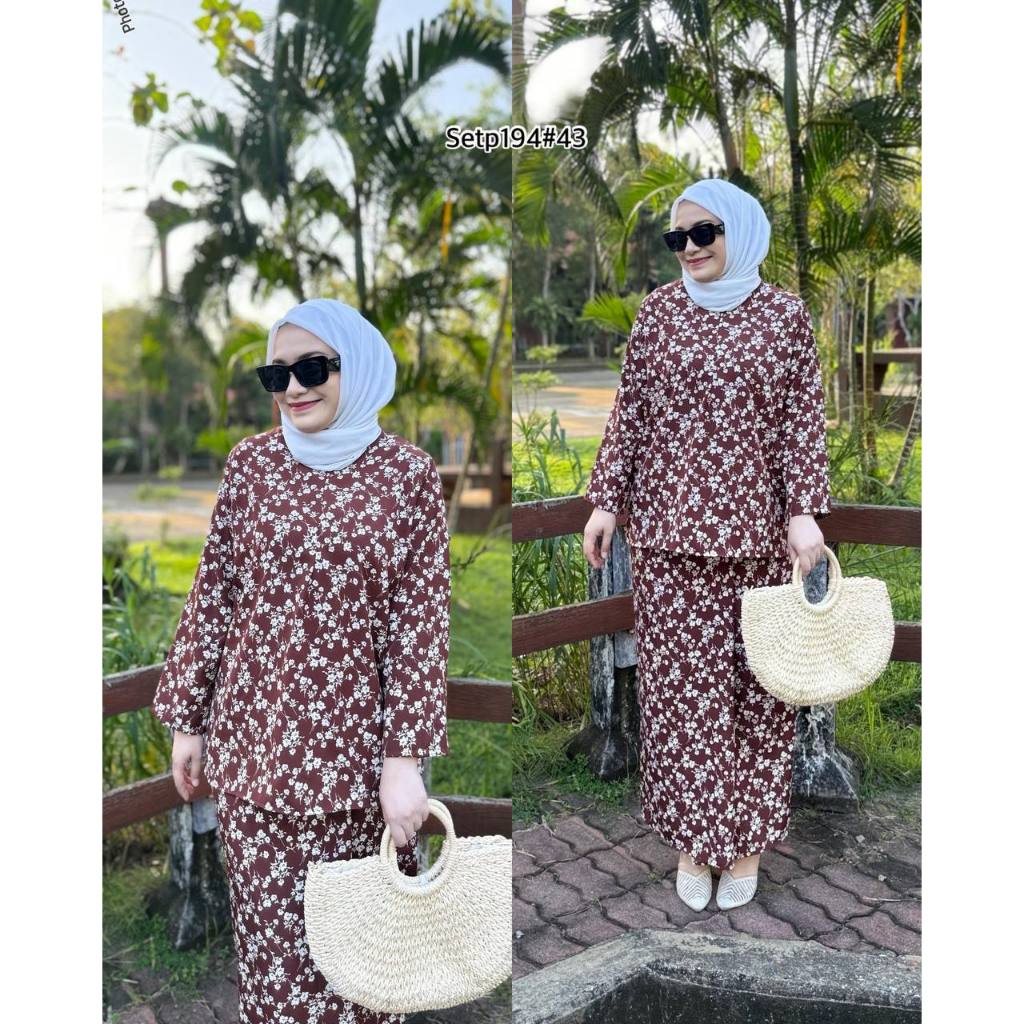 Mavella BAJU KURUNG KEDAH CORAK BUNGA COMEL Baju kurung kedah opah ...