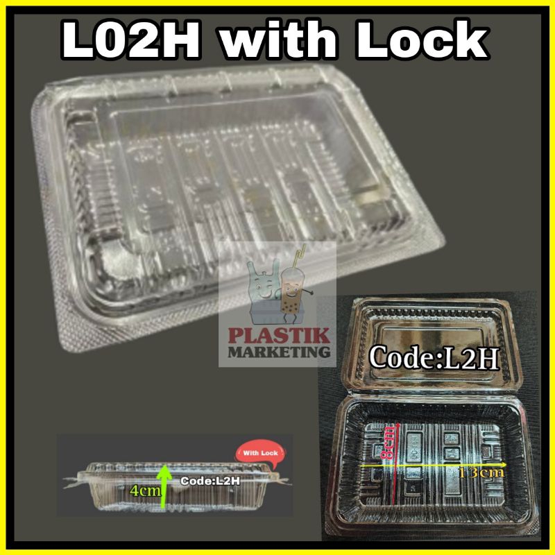 OPS-L02H / Plastic Tray with Lock (50pcs+-) /Bakery Disposable Plastic ...