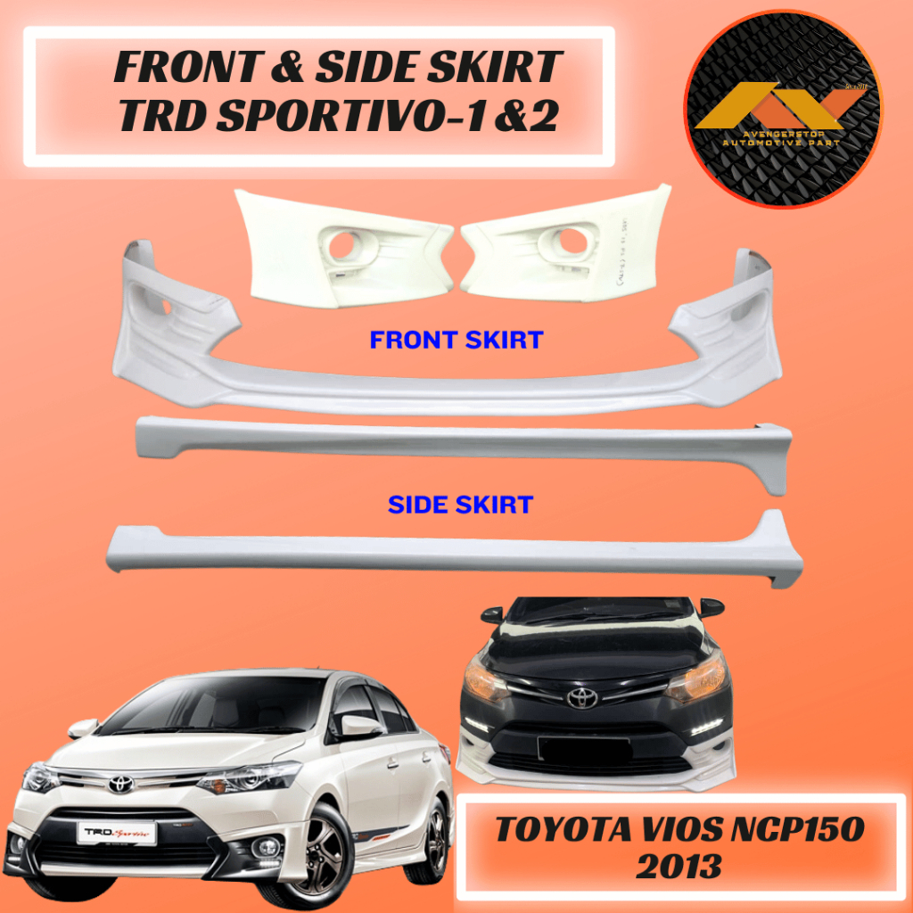 Toyota Vios NCP150 2013 TRD Sportivo-1&2 Front Skirt /Side Skirt ABS ...