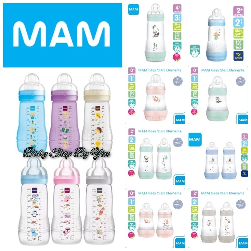 Mam Easy Start Anti Colic/Easy Active Anti-colic PP Single/Twinpack 130ml/160ml/260ml/330ml ...