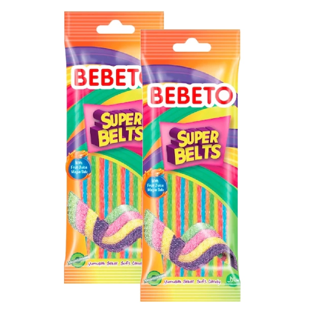 (Gula-gula Buah Campuran Bebeto Super Belts | Tali Masam 2 Beg - (75g X ...