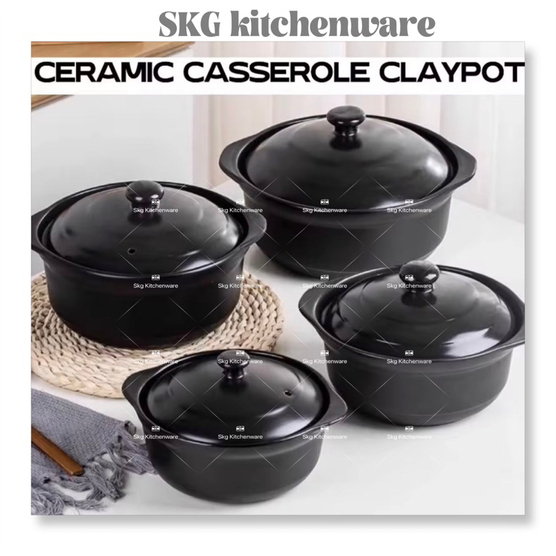 Black Casserole Ceramic ClayPot 陶瓷汤煲瓷煲 Clay Pot Periuk Seramik ...