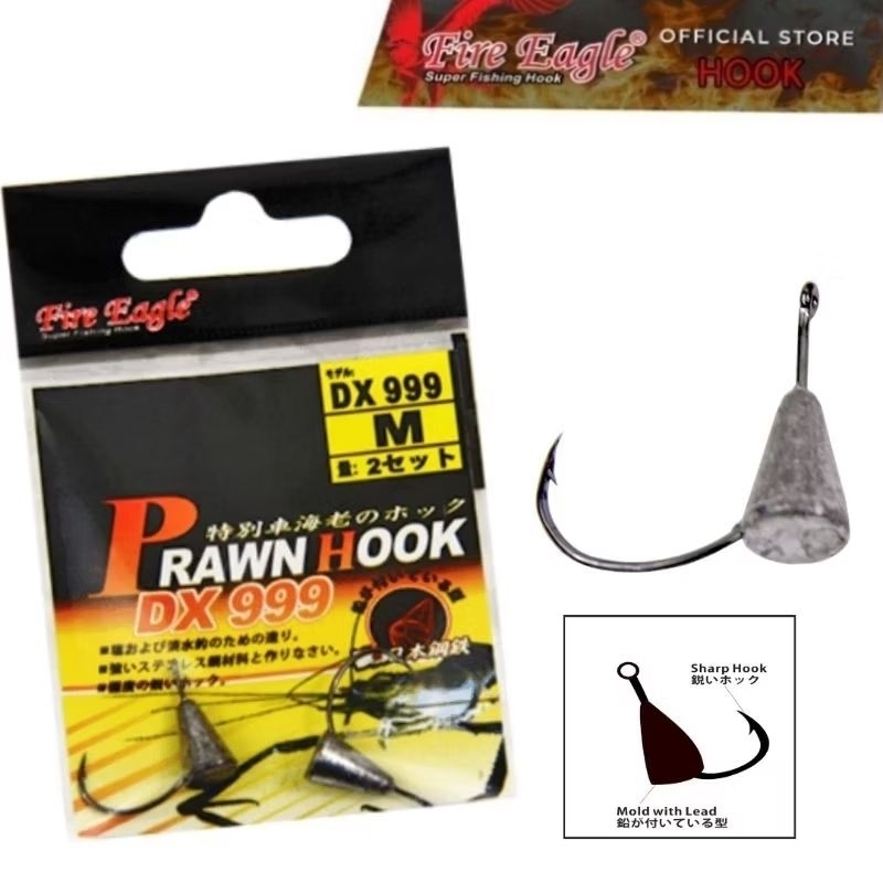 (2PCS) MATA KAIL UDANG SIAP LEAD JENAMA FIRE EAGLE 999 COMPLETE WITH ...