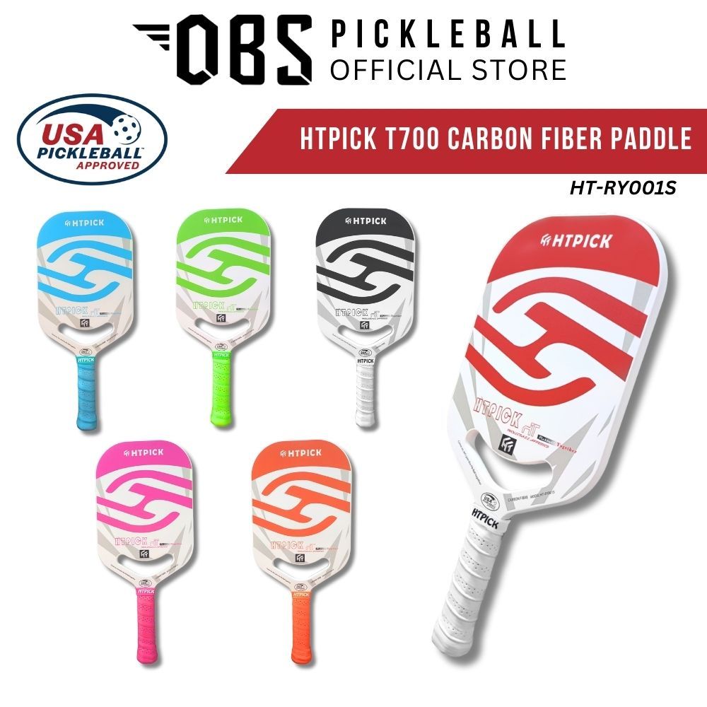 HTPick Pickleball Paddle T700 Carbon Fibre USAPA Approved Hot Pressed ...