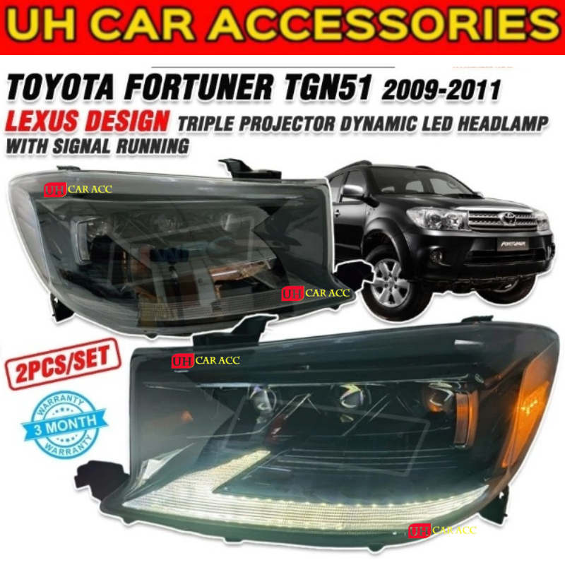Toyota Fortuner TGN51 2009 - 2011 Lexus Design Triple Projector Dynamic ...