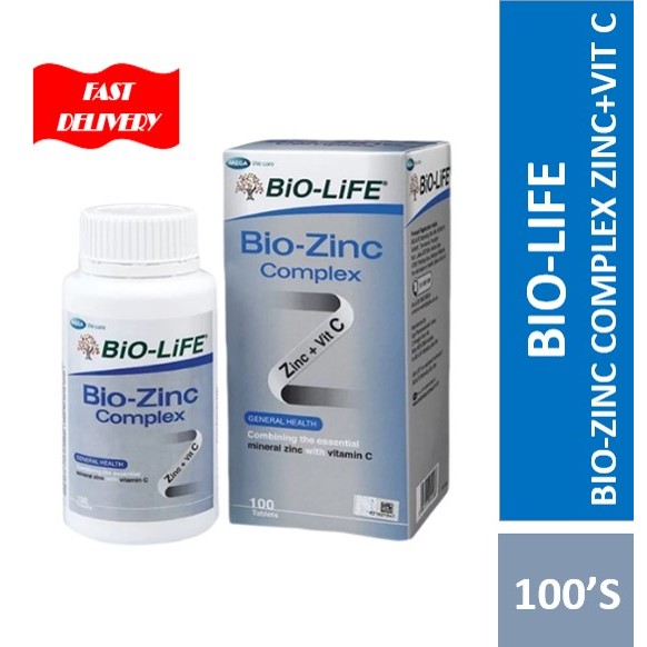 BIO-LIFE BIO-ZINC COMPLEX ZINC+VIT C 100'S ( EXP 07/05/2025 ) | Shopee ...