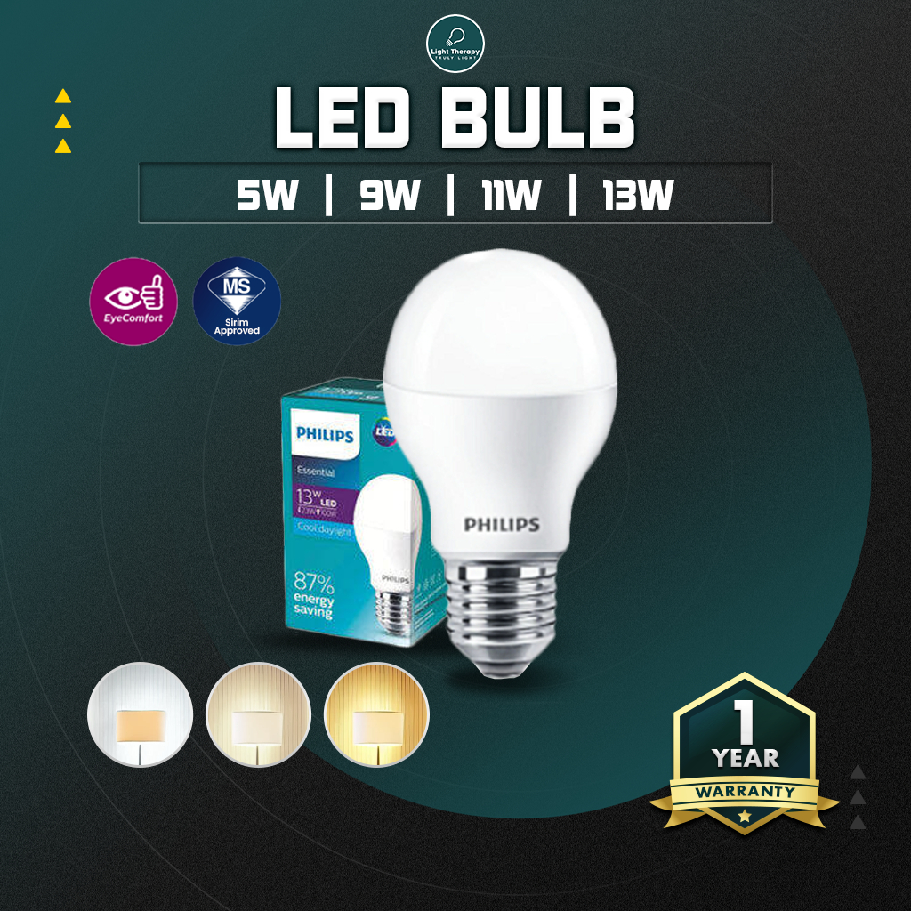 Philips 5w/9w/11w/13w Essential E27 LED Bulb Mentol Lampu LED Lampu Tidur Mentol Lampu Rumah ...