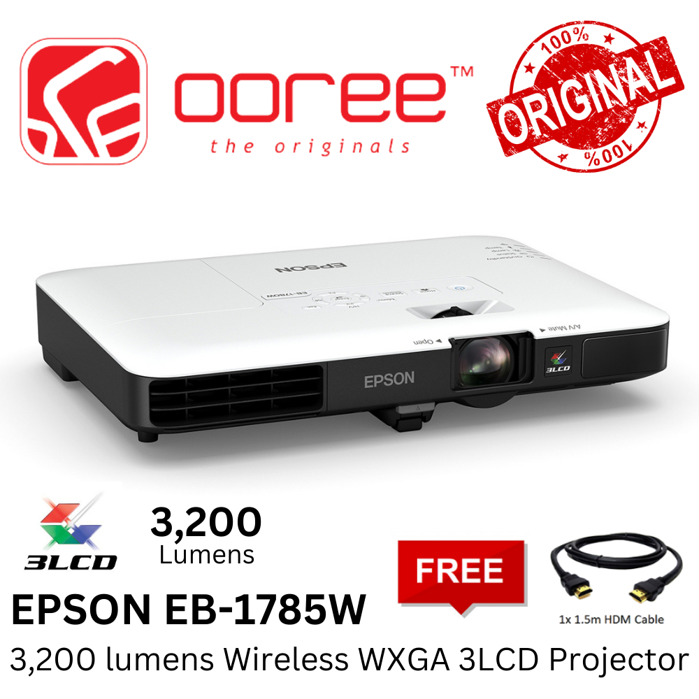 EPSON EB-1785W 3,200 LUMENS WIRELESS WXGA 3LCD ULTRA-THIN PROJECTOR ...