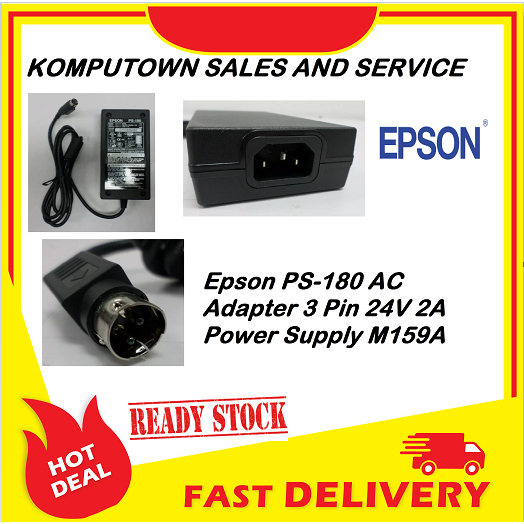 Epson PS-180 AC Adapter 3 Pin 24V 2A Power Supply M159A | Shopee Malaysia