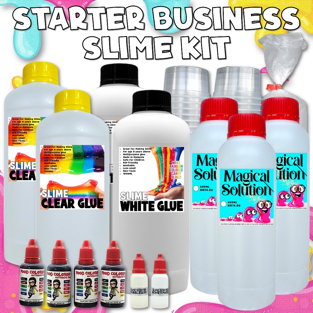 SLIME KIT STARTER BUSINESS SET / FUN PACK PARTY BOX / SUPER JUMBO SLIME ...
