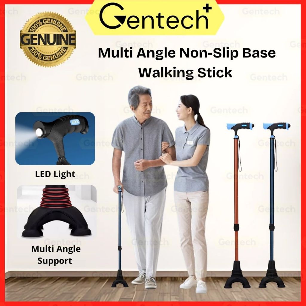 Multi-Angle Support Aluminum Walking Stick Anti-Slip Grip Handle with ...
