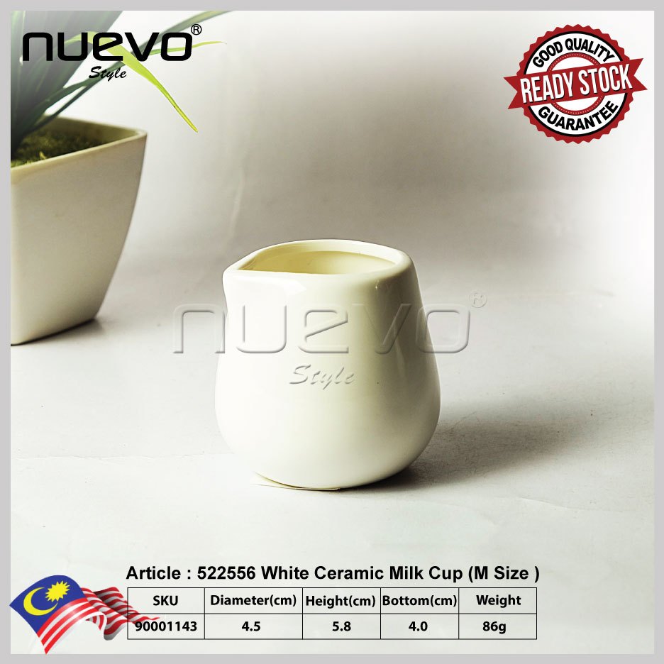 3 PCS Set NUEVO White Ceramic M Size Milk Cup 白色陶瓷牛奶杯 Cawan Susu ...