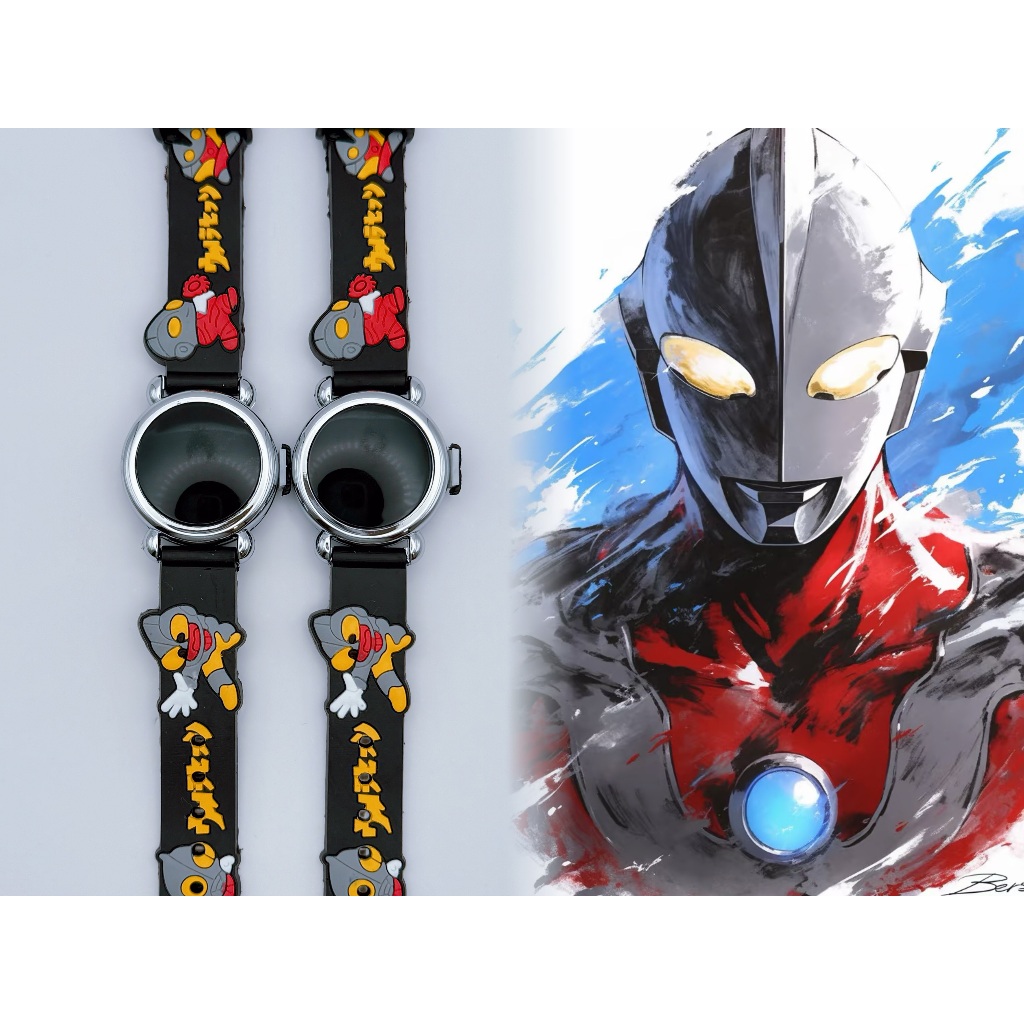 (K68) Jam Tangan Digi / Digital Ultraman Cute Cartoon Kids Watch ...
