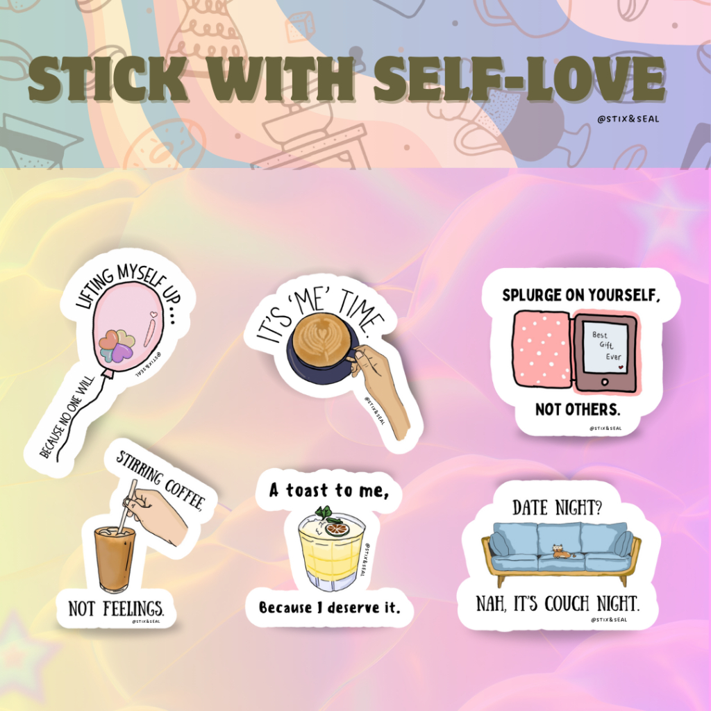 6 Pieces Self Love Stickers Pack – Motivational, Aesthetic, Cute Vinyl ...