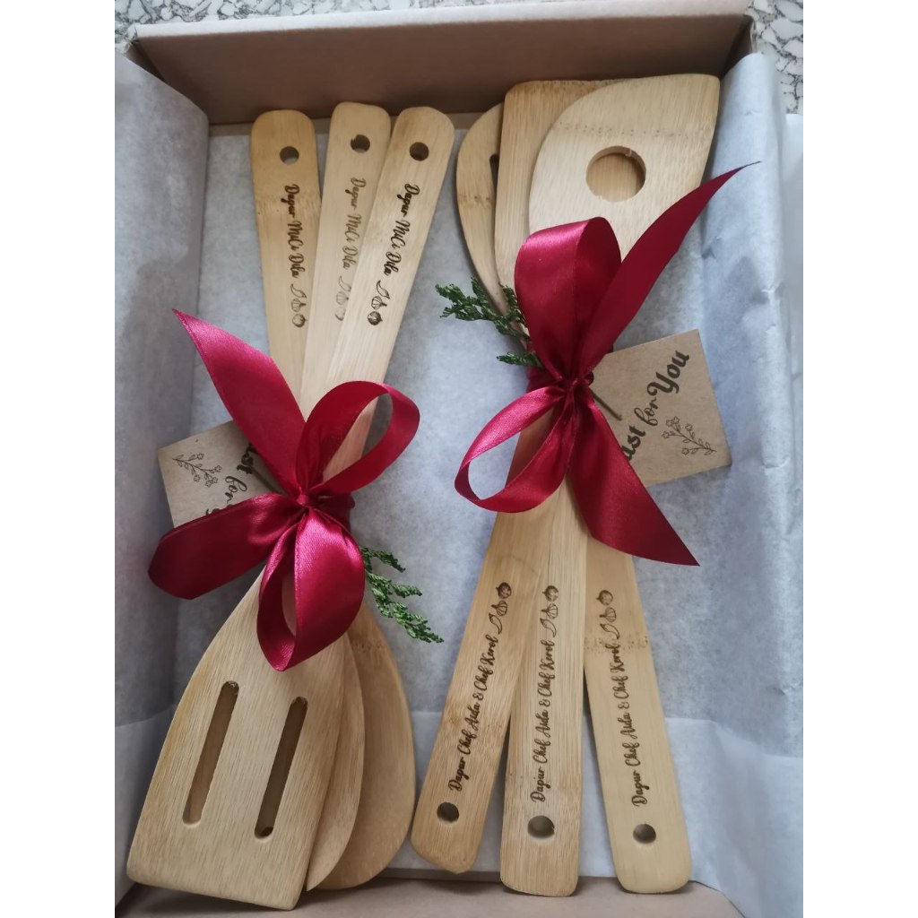 Spatula set 3pcs with engraved custom name for gift and doorgift ...