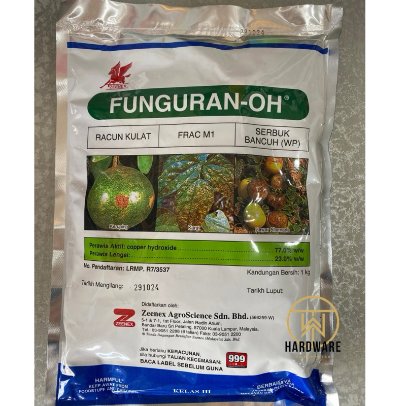 FUNGURAN-OH / copper hydroxide 77% fungicide racun kulat / Zeenex ...