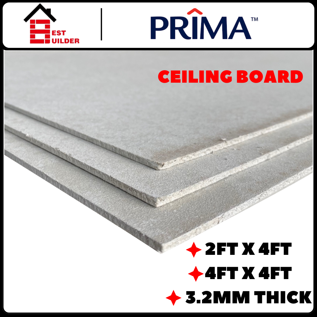 PRIMA Fibre Cement Ceiling Board 2ft x 4ft 4ft x4ft Ceiling Board Flat ...