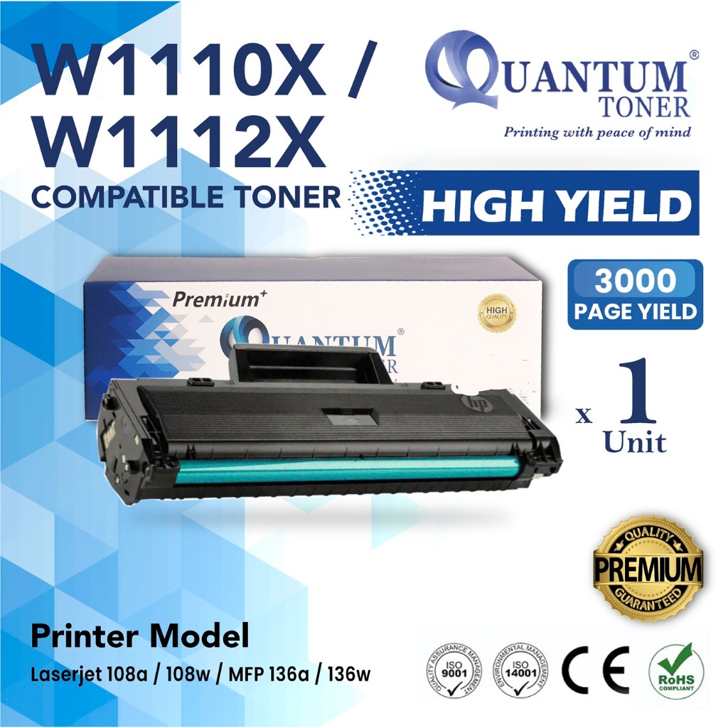Compatible 110A 110X W1110A W1112A Toner Cartridge for HP 108a 108w MFP ...
