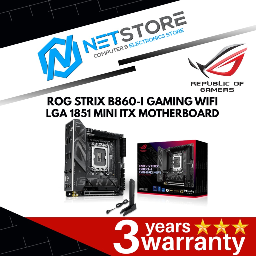 ASUS ROG STRIX B860-I GAMING WIFI LGA 1851 MINI ITX MOTHERBOARD - 90MB1JB0-M0UAY0 | Shopee Malaysia