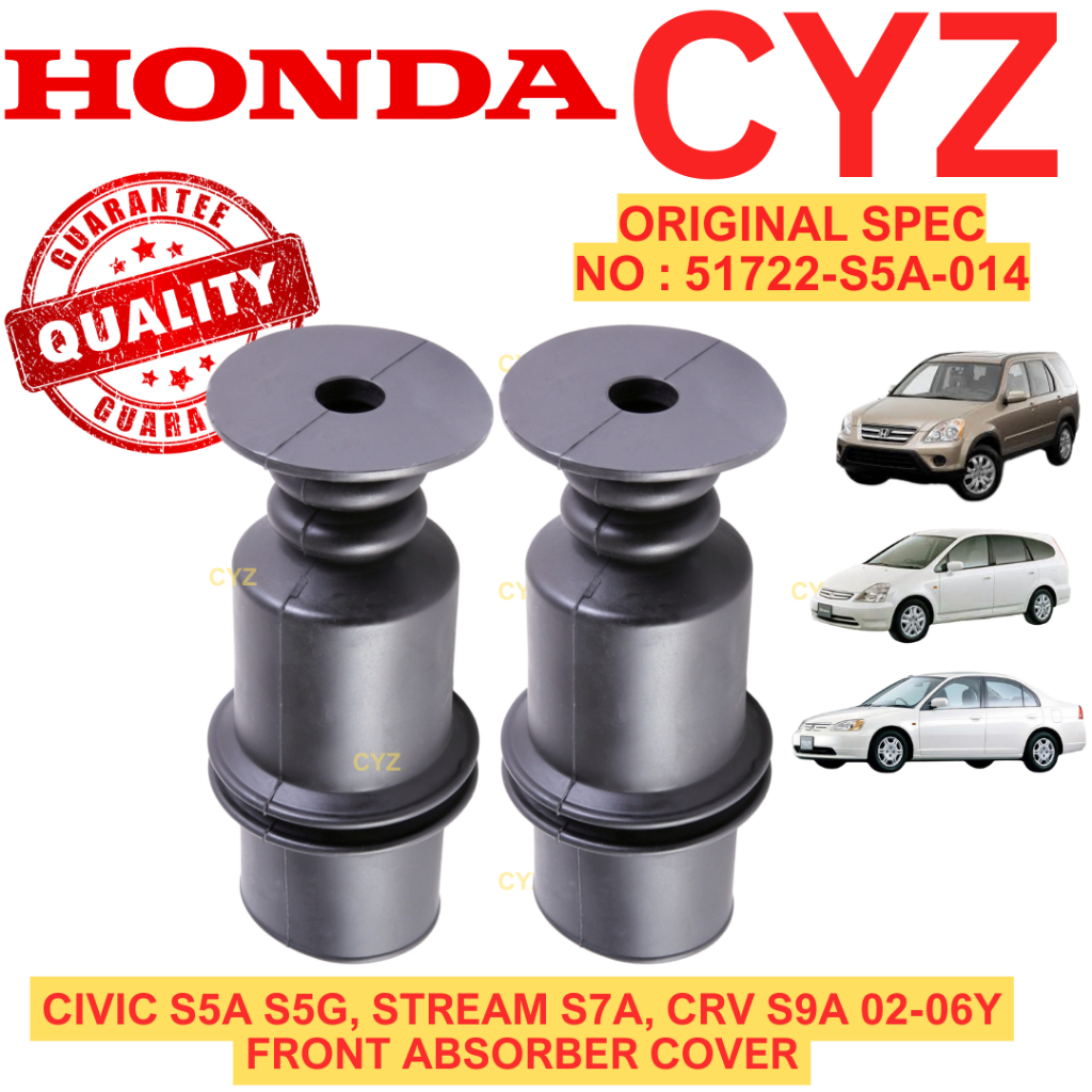 (1 PAIR) FRONT Absorber Cover Honda CIVIC S5A S5G, STREAM S7A, CRV S9A 02-06Y (HONDA THAILAND ...