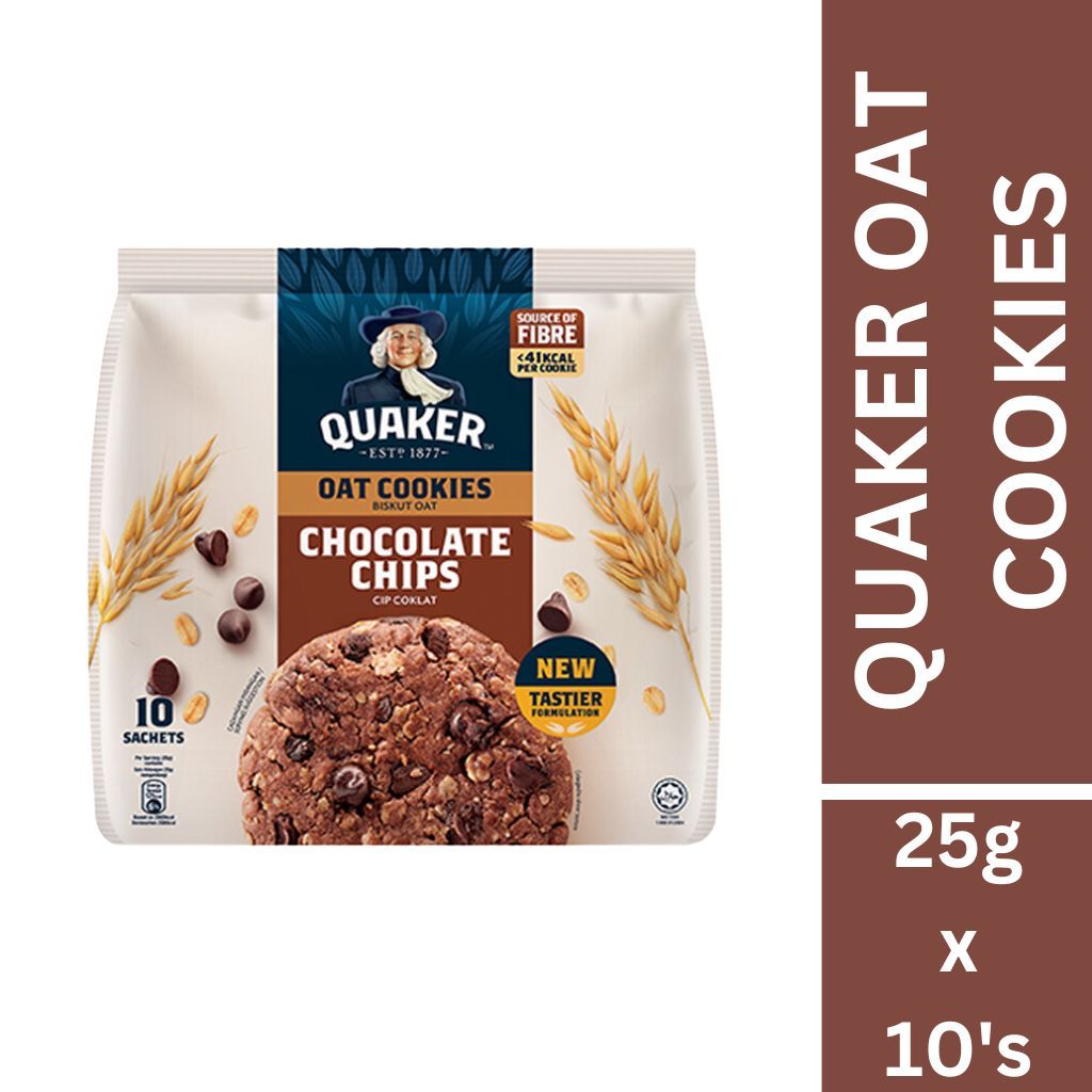QUAKER Oat Cookies Chocolate Chips (25g x10's) | Shopee Malaysia