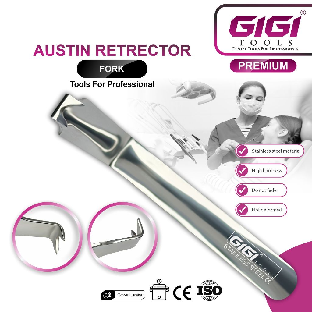 GIGI Tools Dental Austin Cheek Retractor Fork Stainless Steel Oral ...