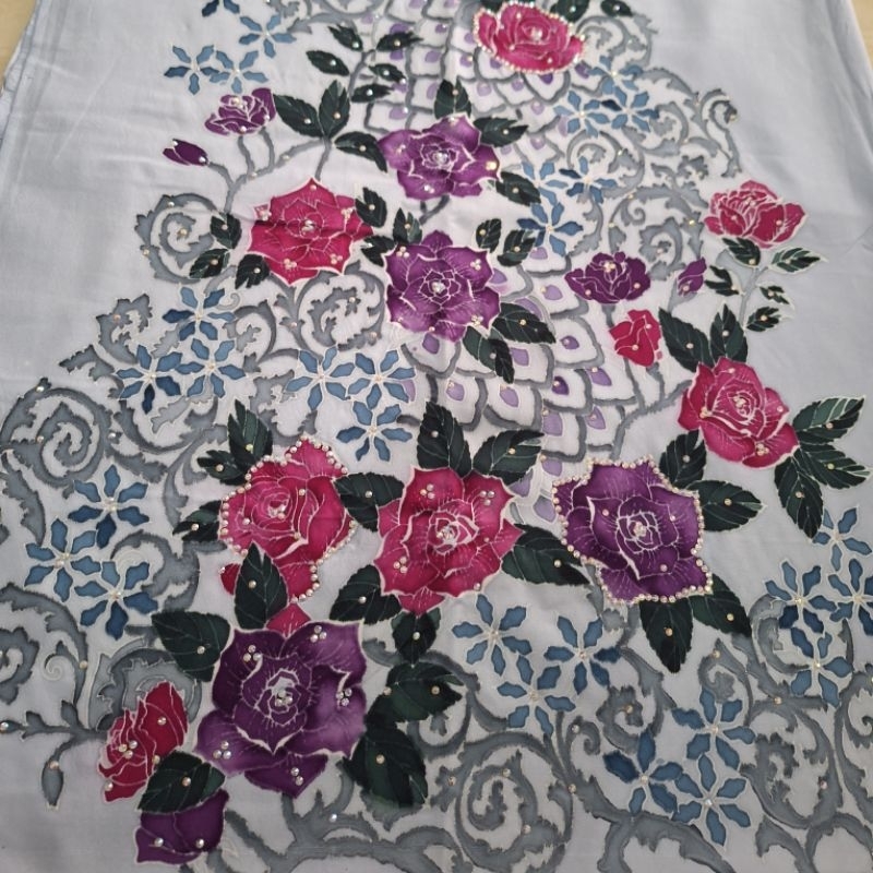 Kain Pasang Batik Lukis Tangan / Brocade / Cotton Embroidery | Shopee ...